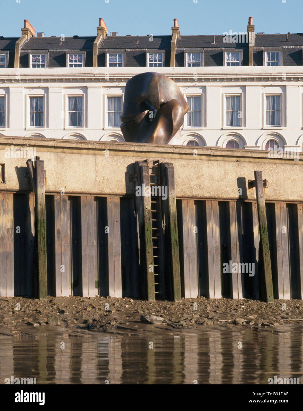 Locking Piece, bronze sculpture by Henry Moore, 1963, Millbank London ...