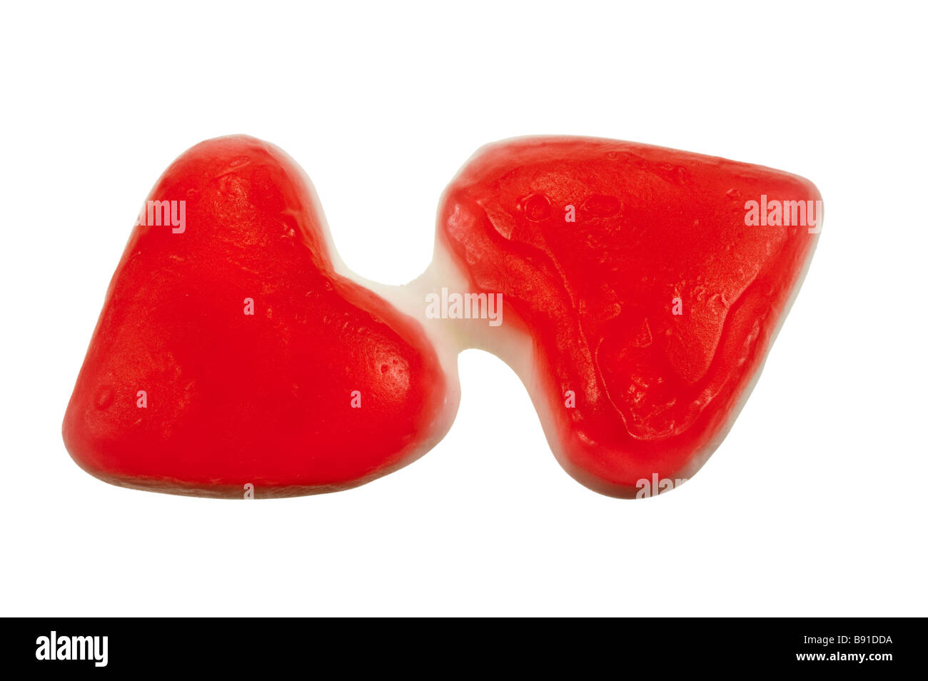 two valentine s hearts together candy isolated on a white background ...