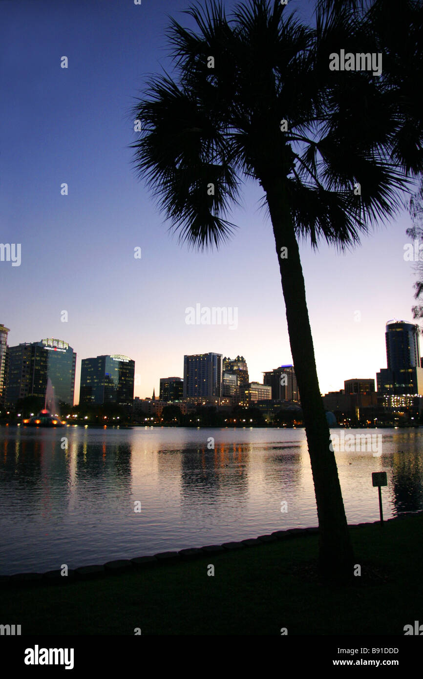 Downtown Orlando skyline at night Florida USA Stock Photo - Alamy