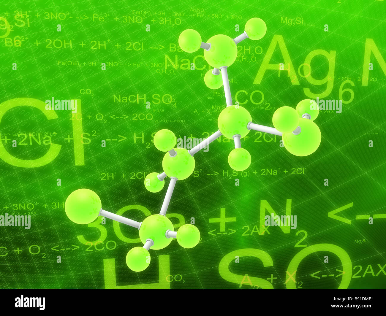 Science green bubbles hi-res stock photography and images - Alamy