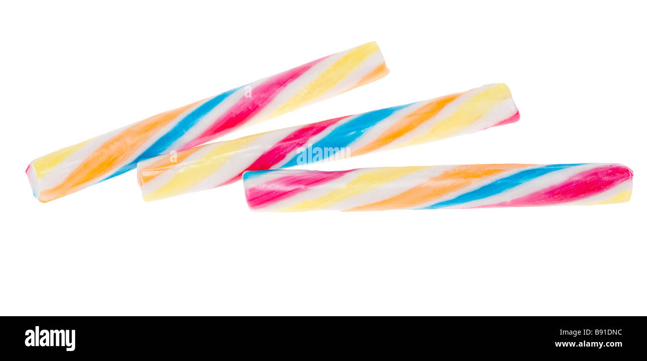 colored candy sticks isolated on a white background Stock Photo - Alamy