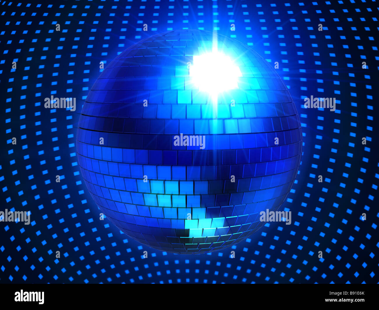 Disco mirror ball reflect blue hi-res stock photography and images - Alamy