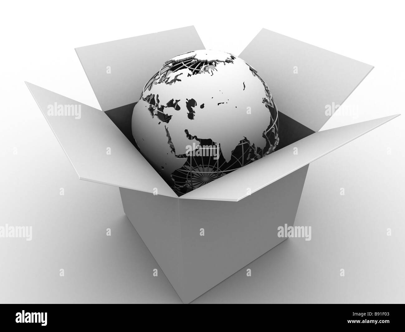globe in a box Stock Photo - Alamy