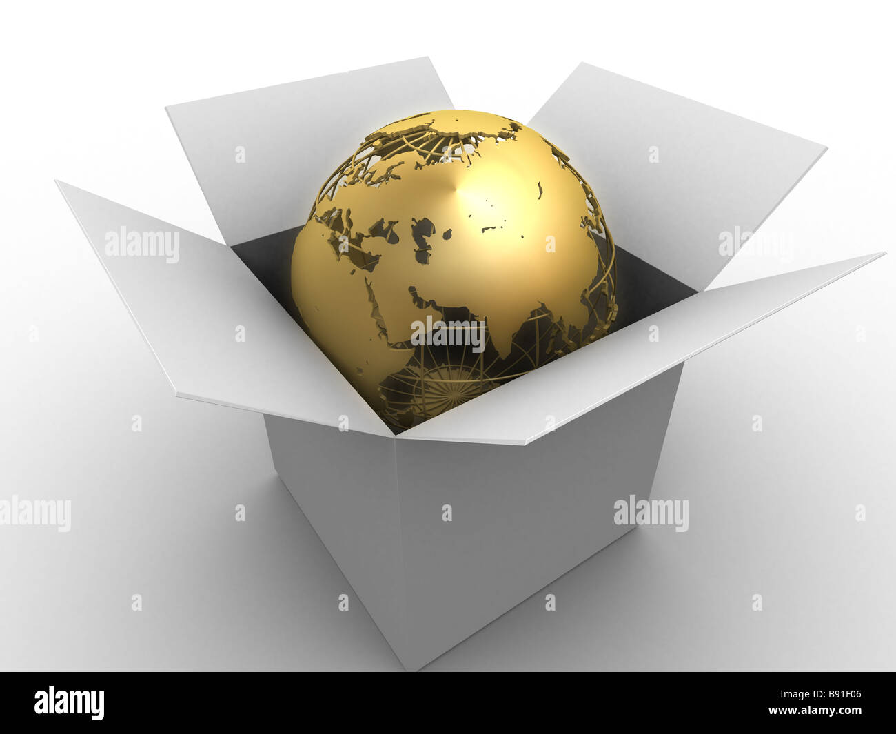 globe in a box Stock Photo - Alamy