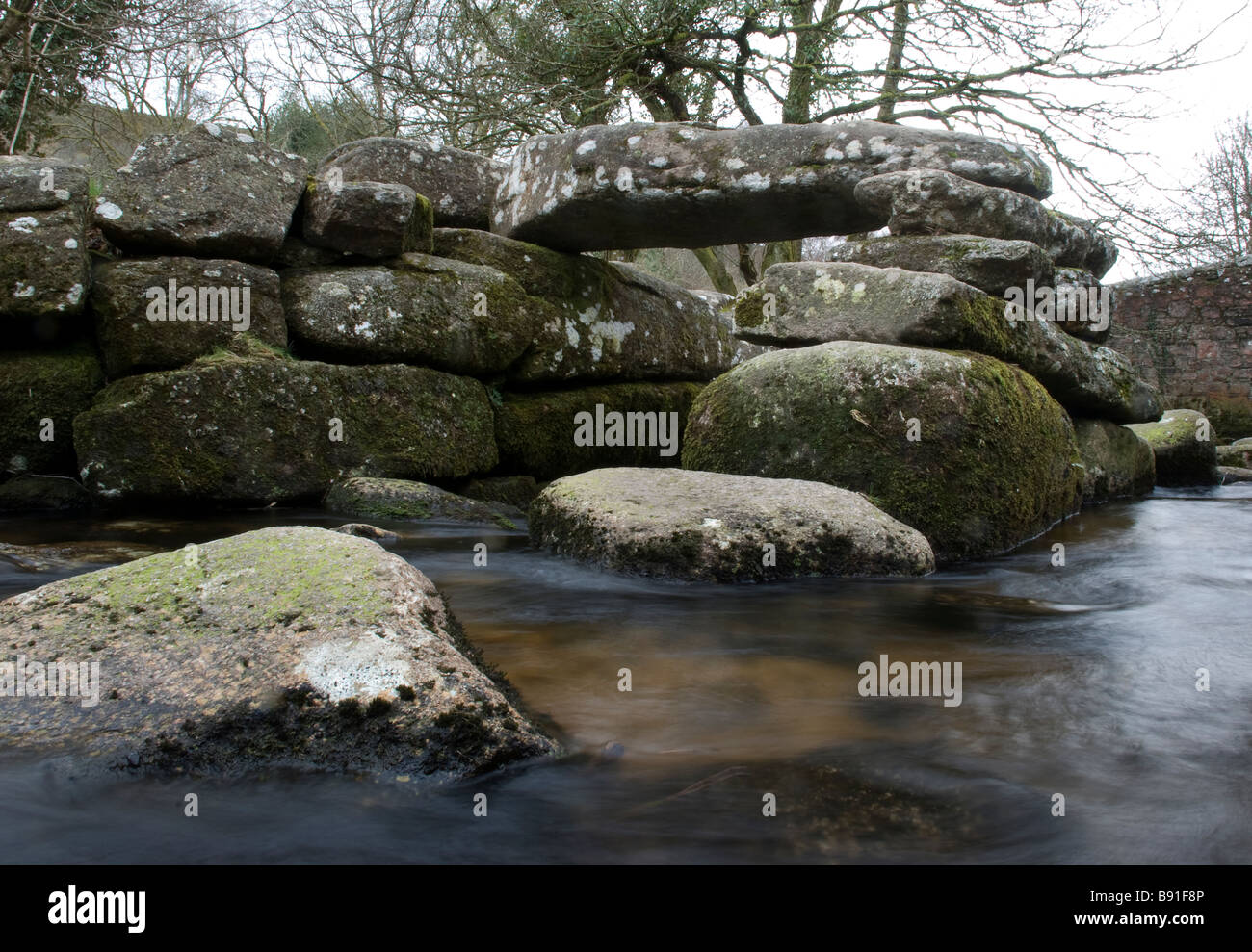 Clapper bridge at dartmeet on dartmoor hi-res stock photography and ...