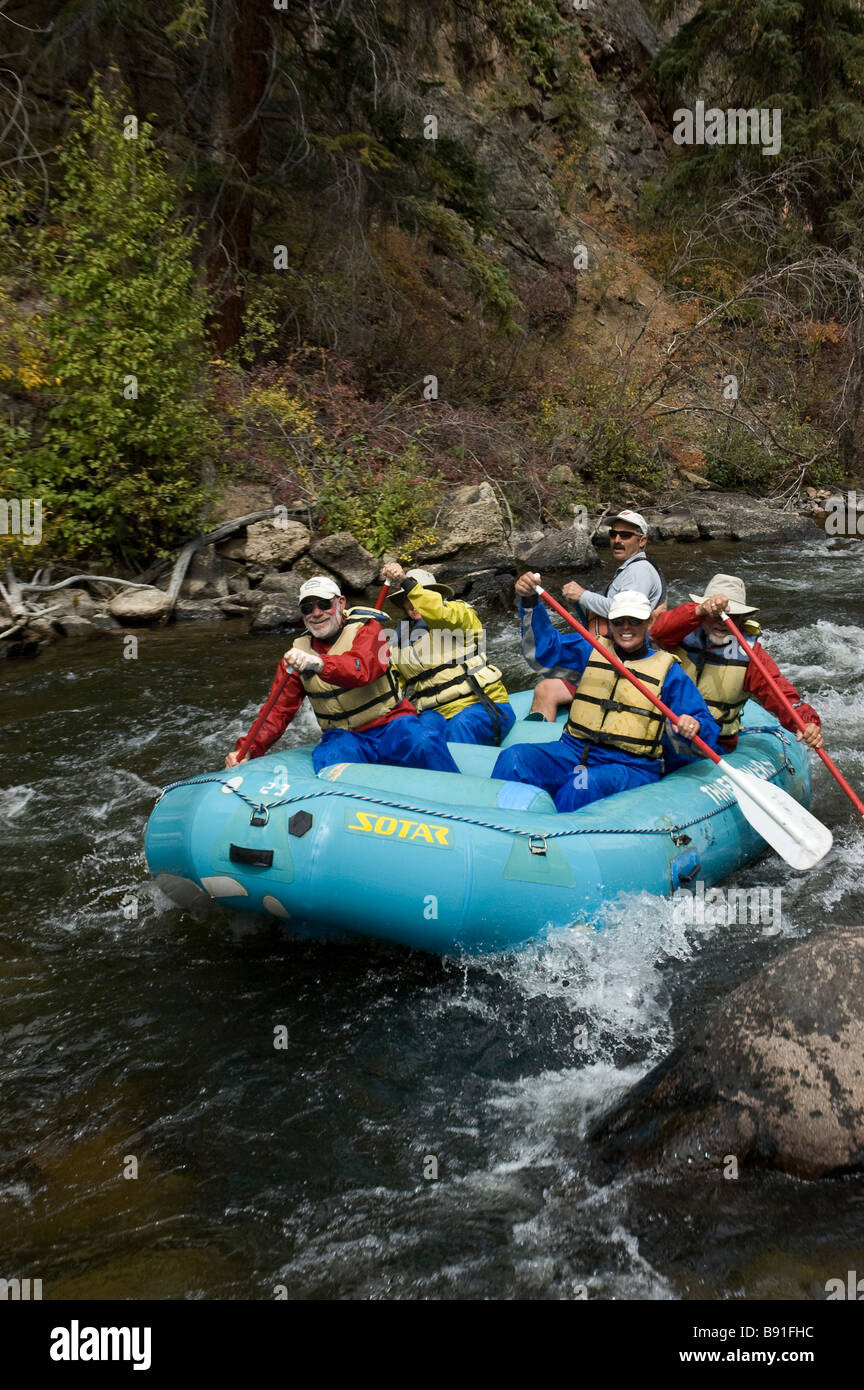 Rafters run the Taylor River upstream from Almont, Colorado Stock Photo ...