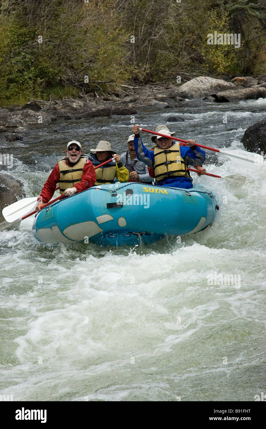 Rafters run the Toilet Bowl Rapid on the Taylor River upstream from ...