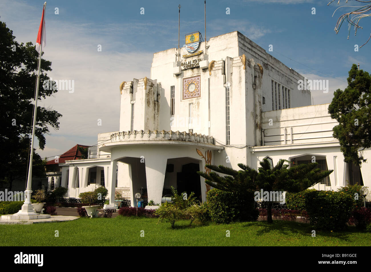 town hall cirebon java indonesia Stock Photo - Alamy