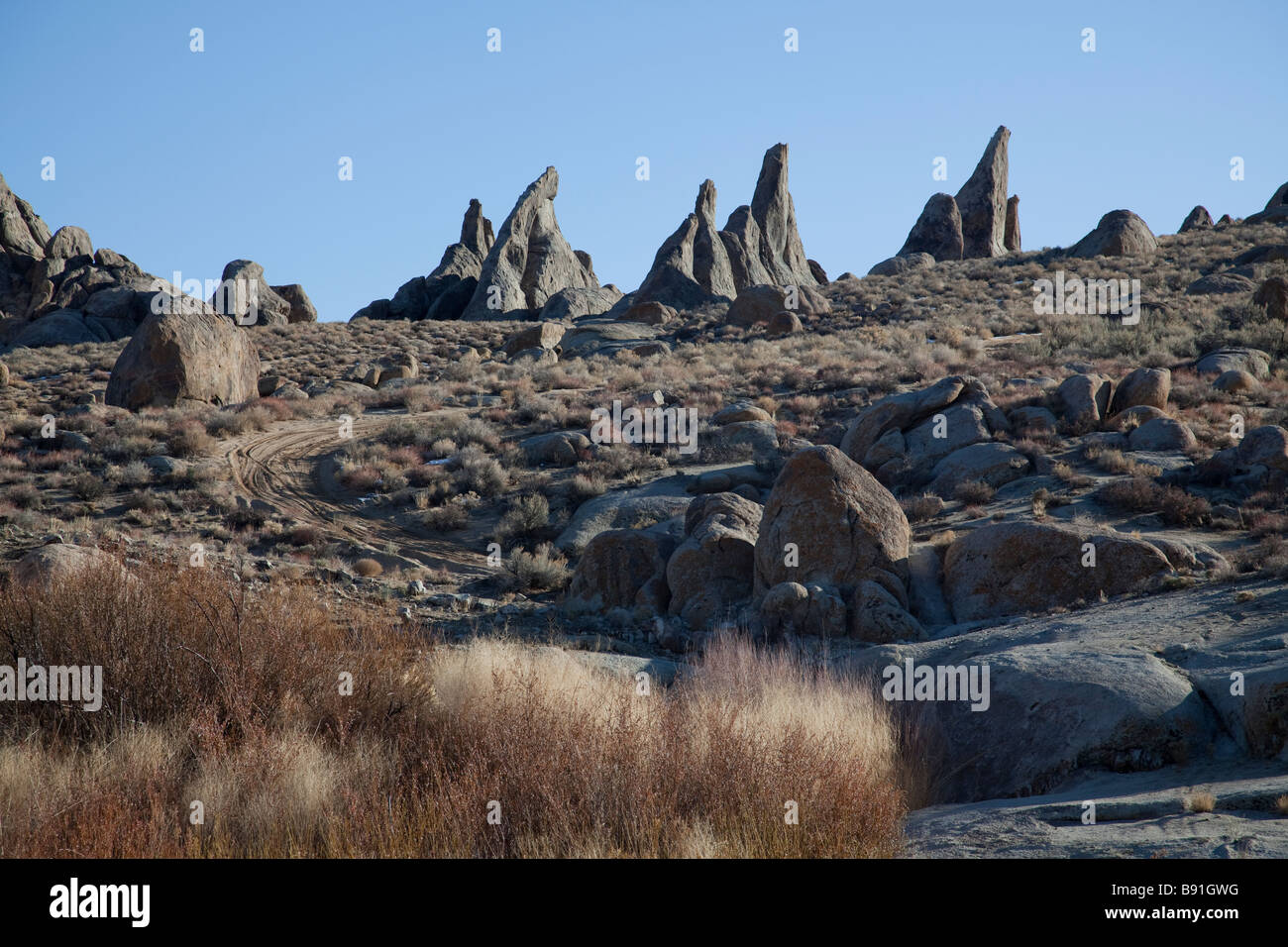 Rock formations in Alabama Hills Stock Photo - Alamy