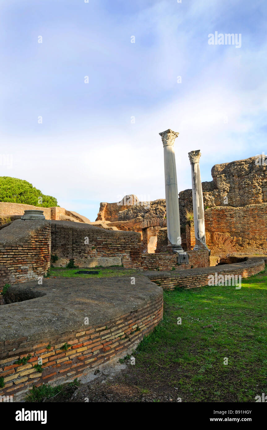The archaeological site of Ostia Antica which was the old port of Rome ...