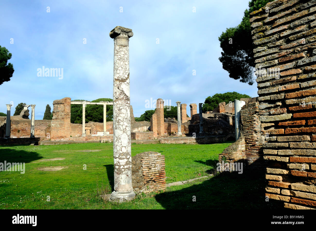 The archaeological site of Ostia Antica which was the old port of Rome ...
