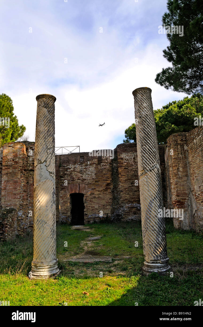 The archaeological site of Ostia Antica which was the old port of Rome ...