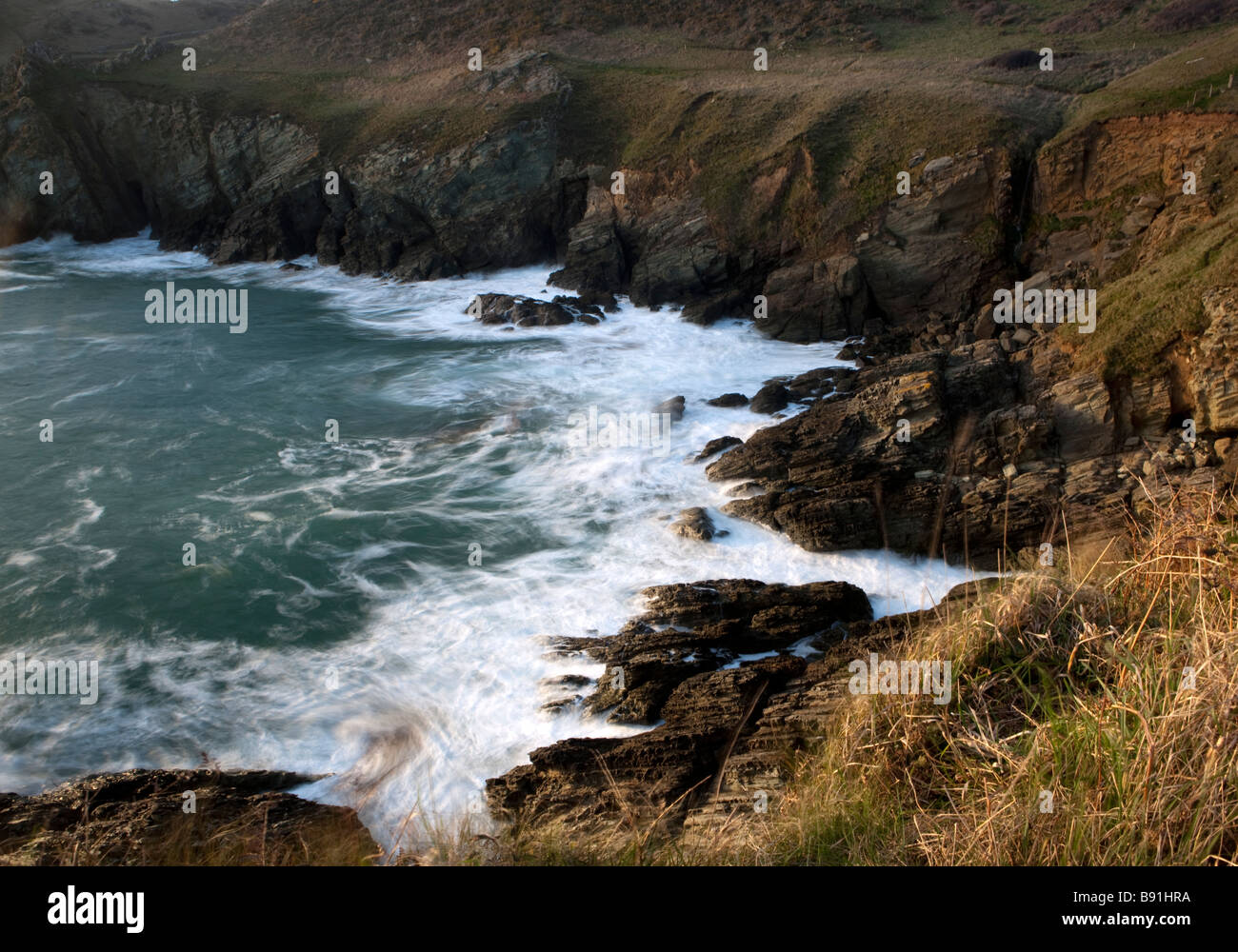 South Devon coast at Prawle Point near East Prawle. UK. Europe Stock ...