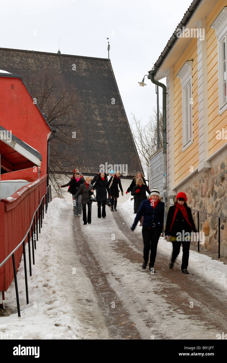 On the winter time there is a lots of slippery streets in the old town ...