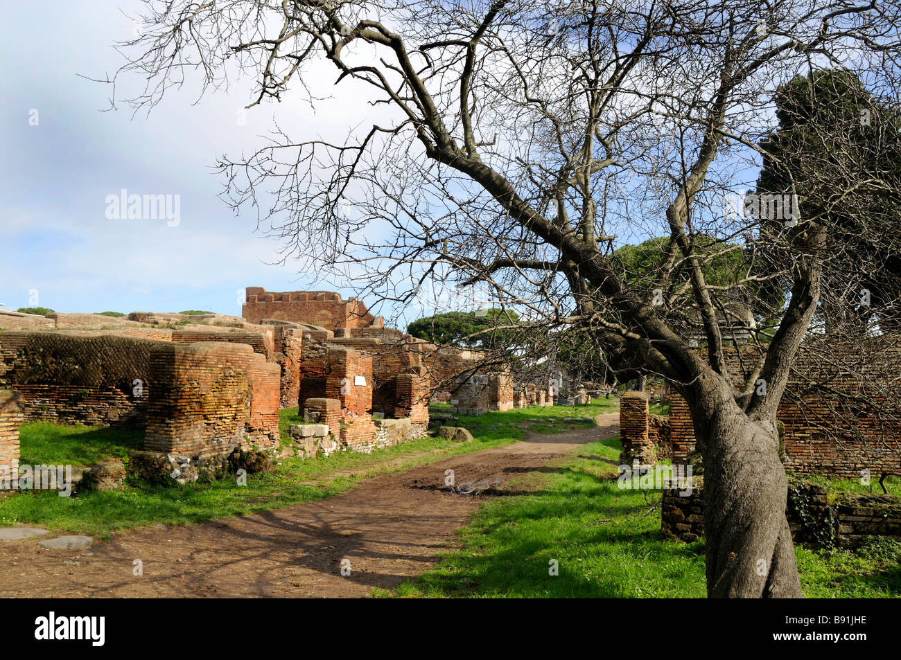 The archaeological site of Ostia Antica which was the old port of Rome ...
