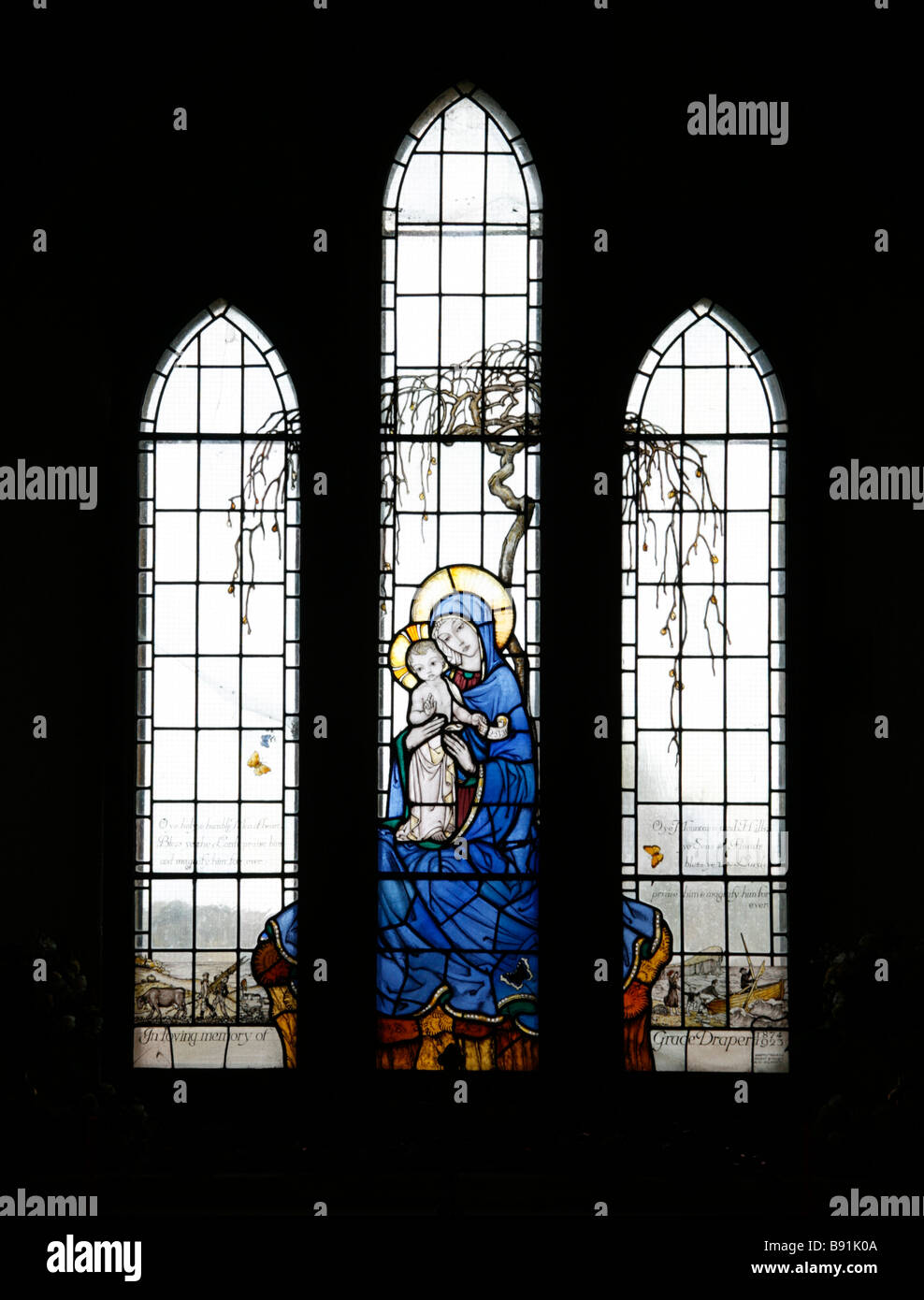 Stained Glass Window by Martin Travers (1886-1948); Blessed Virgin Mary ...
