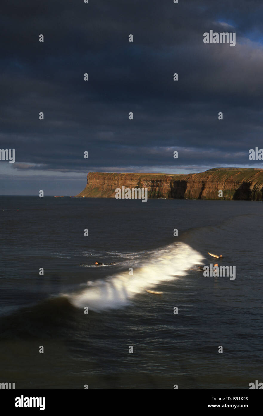 Saltburn surf & hunt cliff Stock Photo - Alamy