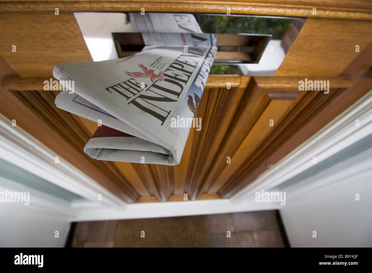 Uk print newspaper, The Independent daily in letterbox, London, UK ...