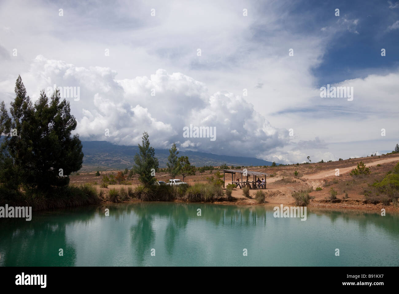 Pozos Azules (Blue Lagoons) near the historic Colombian town of Villa ...
