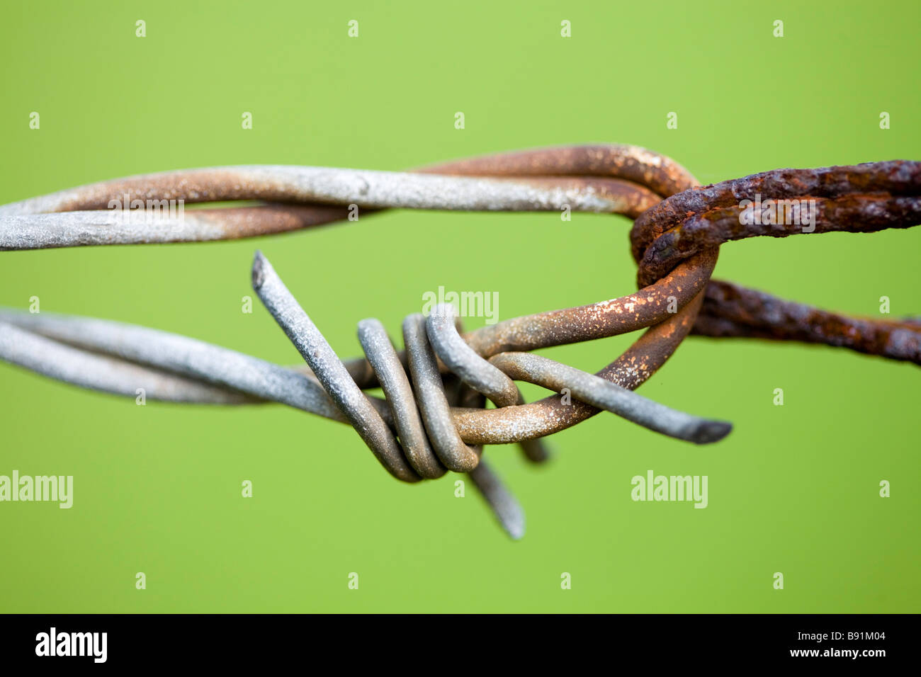 Rusty barbed wire, England UK Stock Photo - Alamy