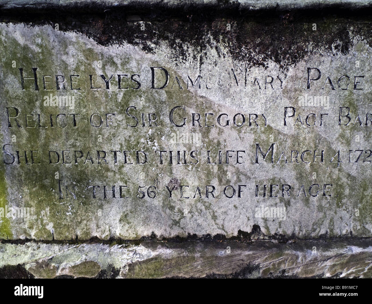 Inscription on Old Grave Stock Photo - Alamy