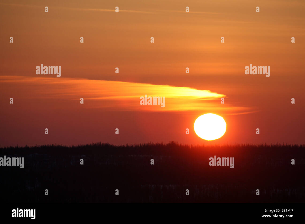 Russia. Yamal Region. Winter. Sunset Stock Photo - Alamy