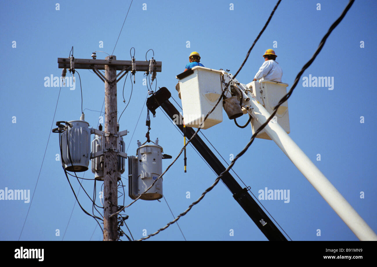 Workers transformer hi-res stock photography and images - Alamy