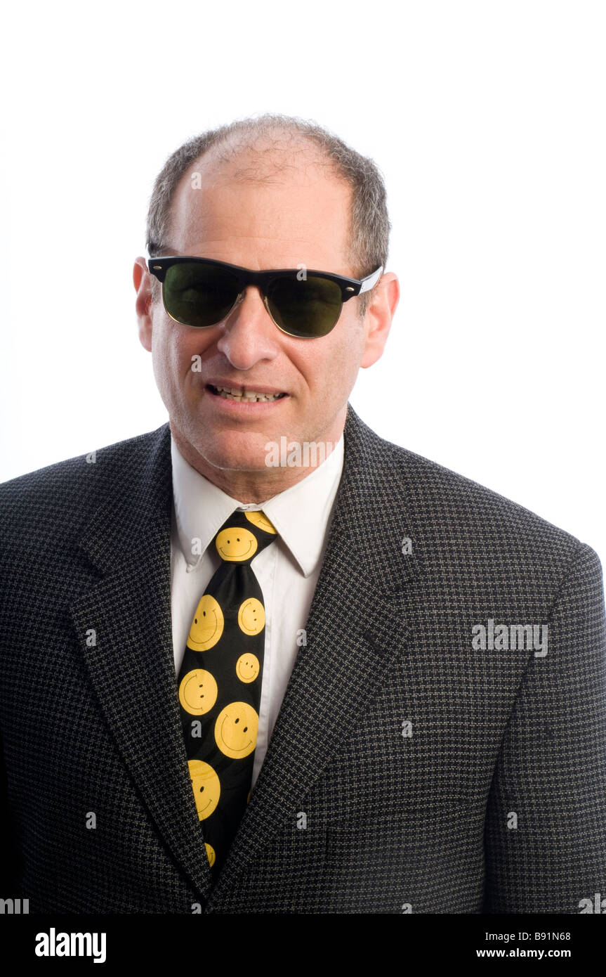 dangerous looking tough man with sunglasses white background Stock ...