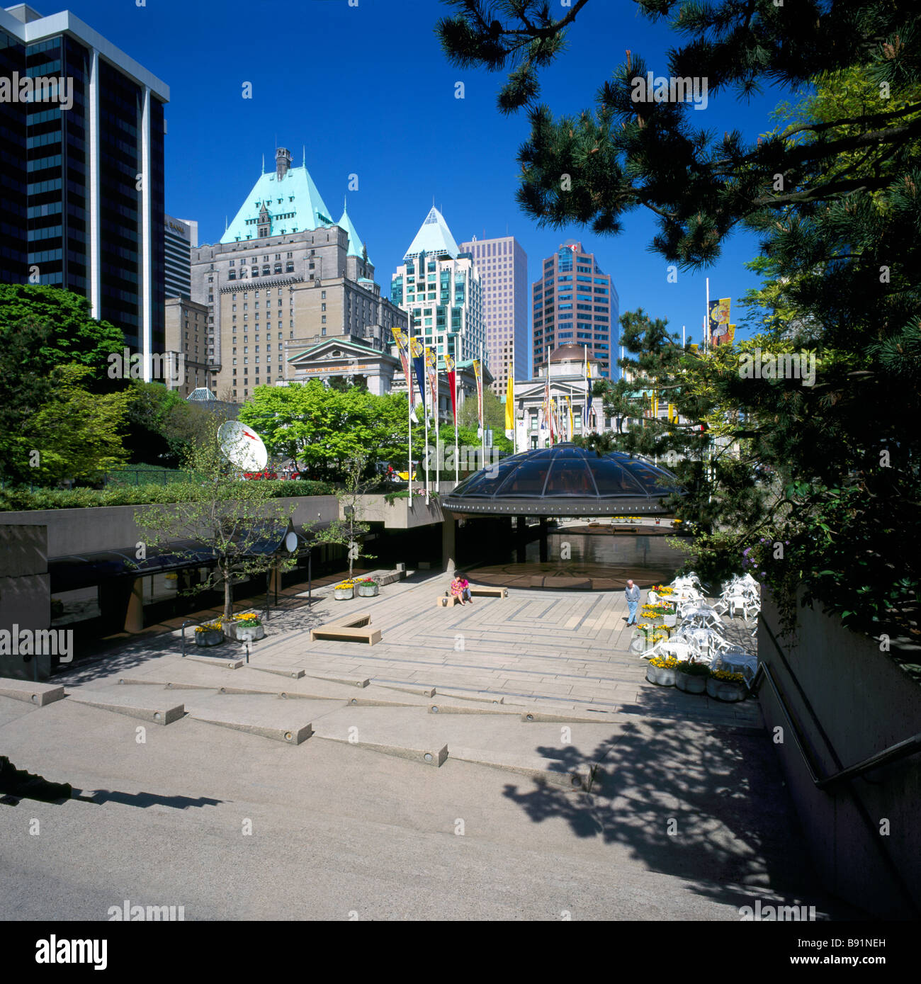 Downtown at Robson Square in the City of Vancouver British Columbia ...