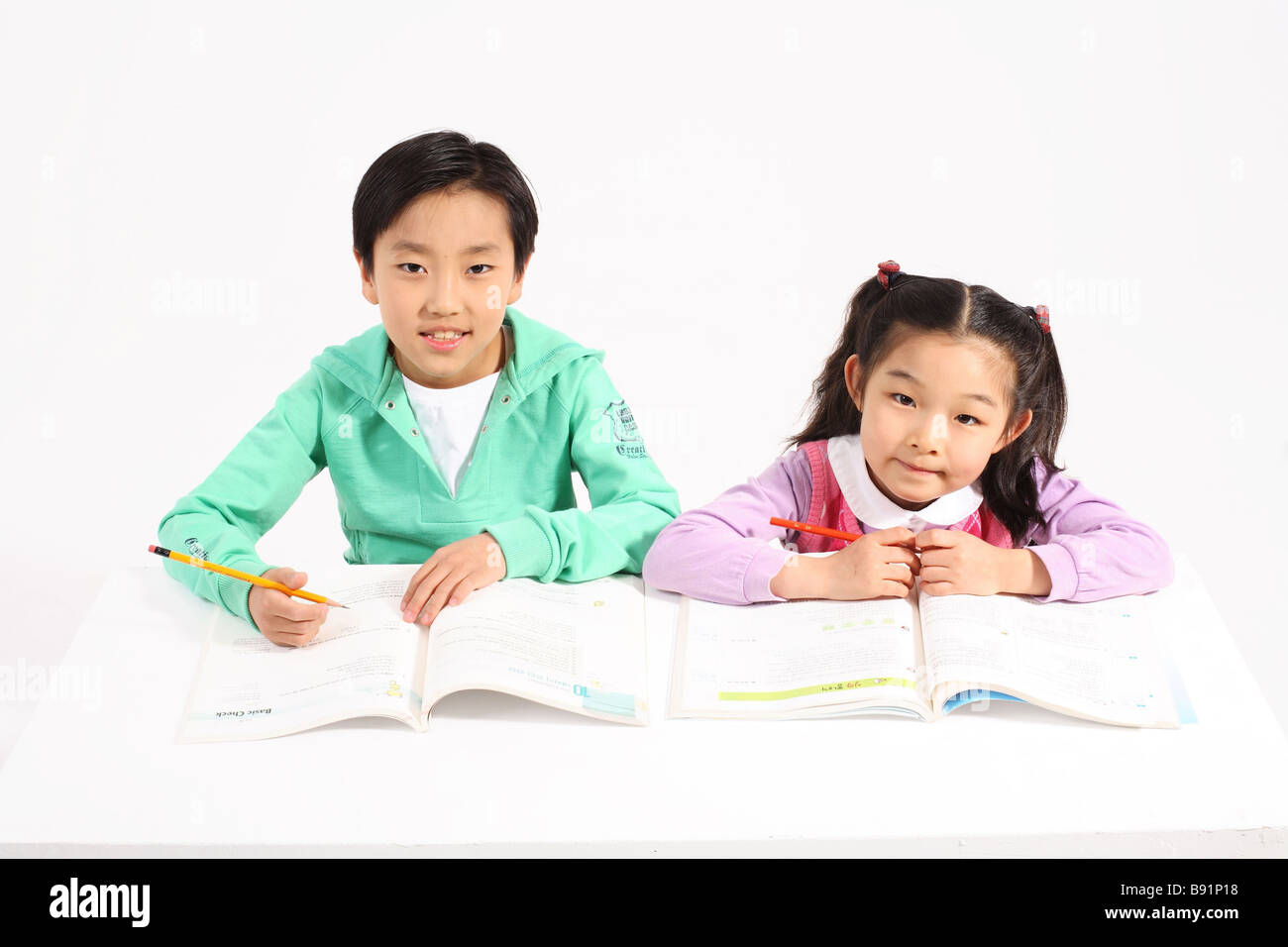 Young Children in Study Stock Photo - Alamy