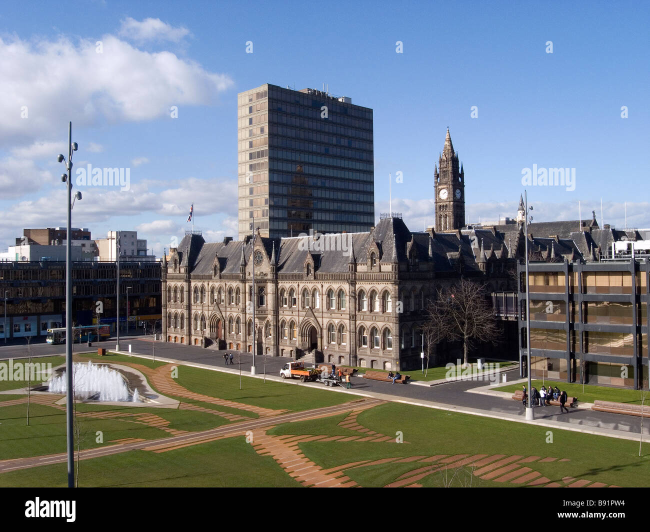 Town Hall and Civic Centre in Central Square Middlesbrough with ...