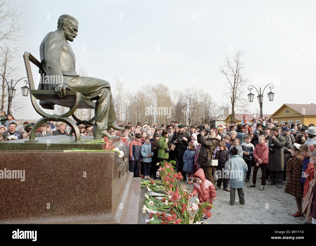 At the opening of a monument to composer Pyotr Tchaikovsky in Votkinsk ...