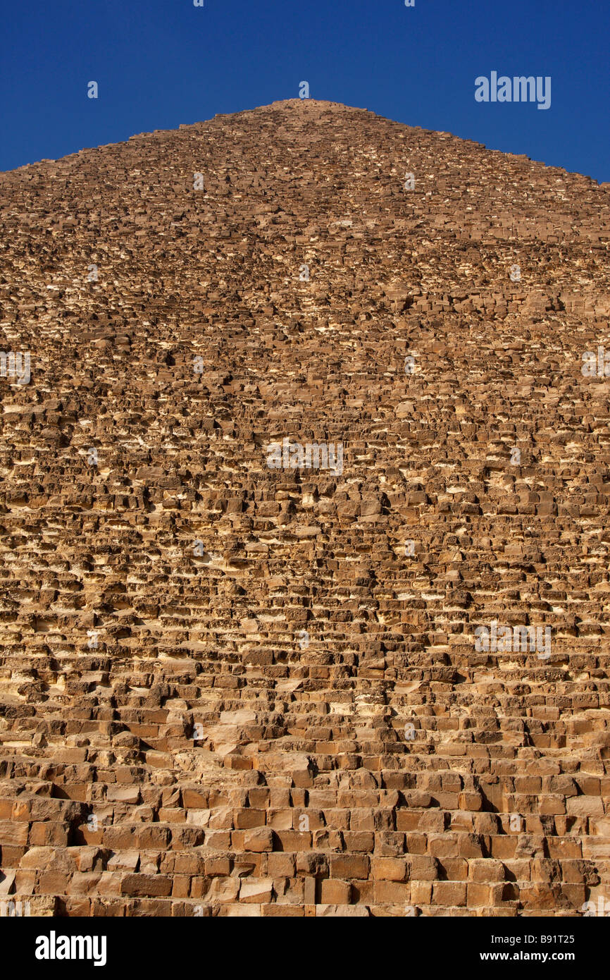 Great Pyramid of Khufu (Cheops), low angle close up, Giza, Cairo, Egypt ...