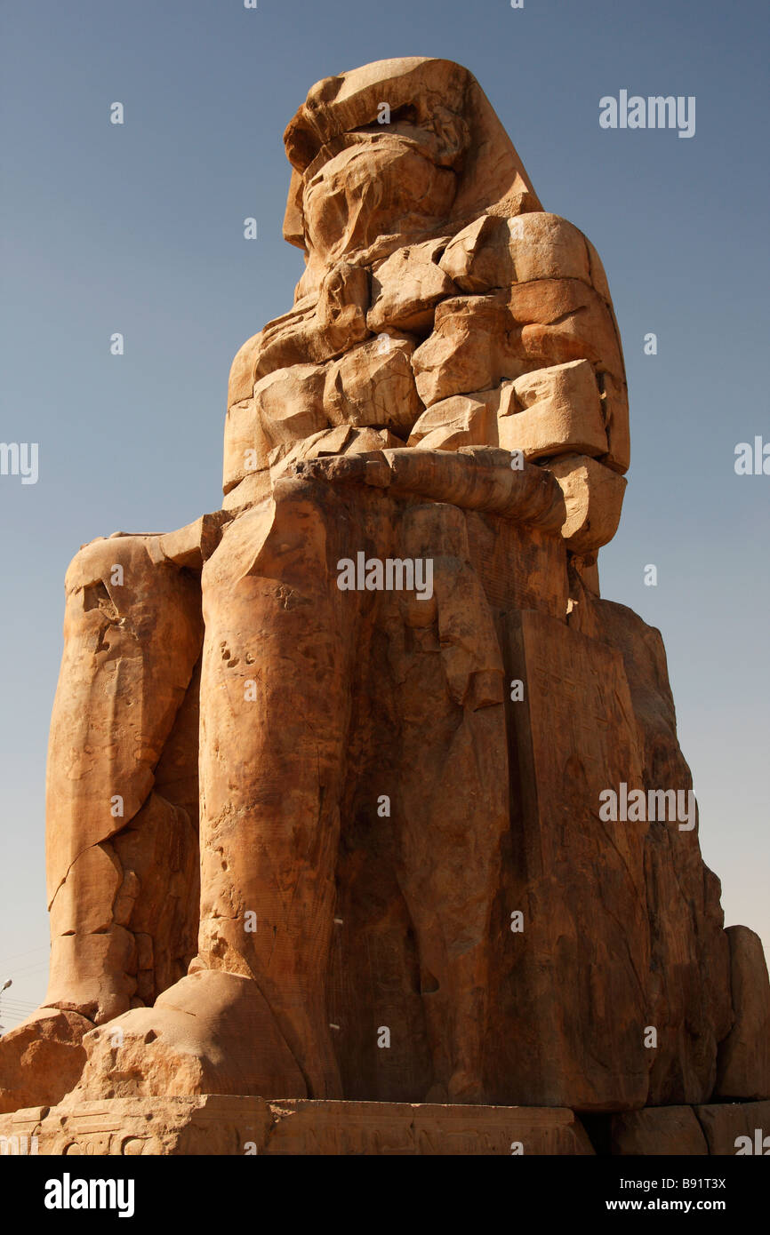 Colossi of Memnon, massive stone statue of Pharaoh Amenhotep III, "West ...