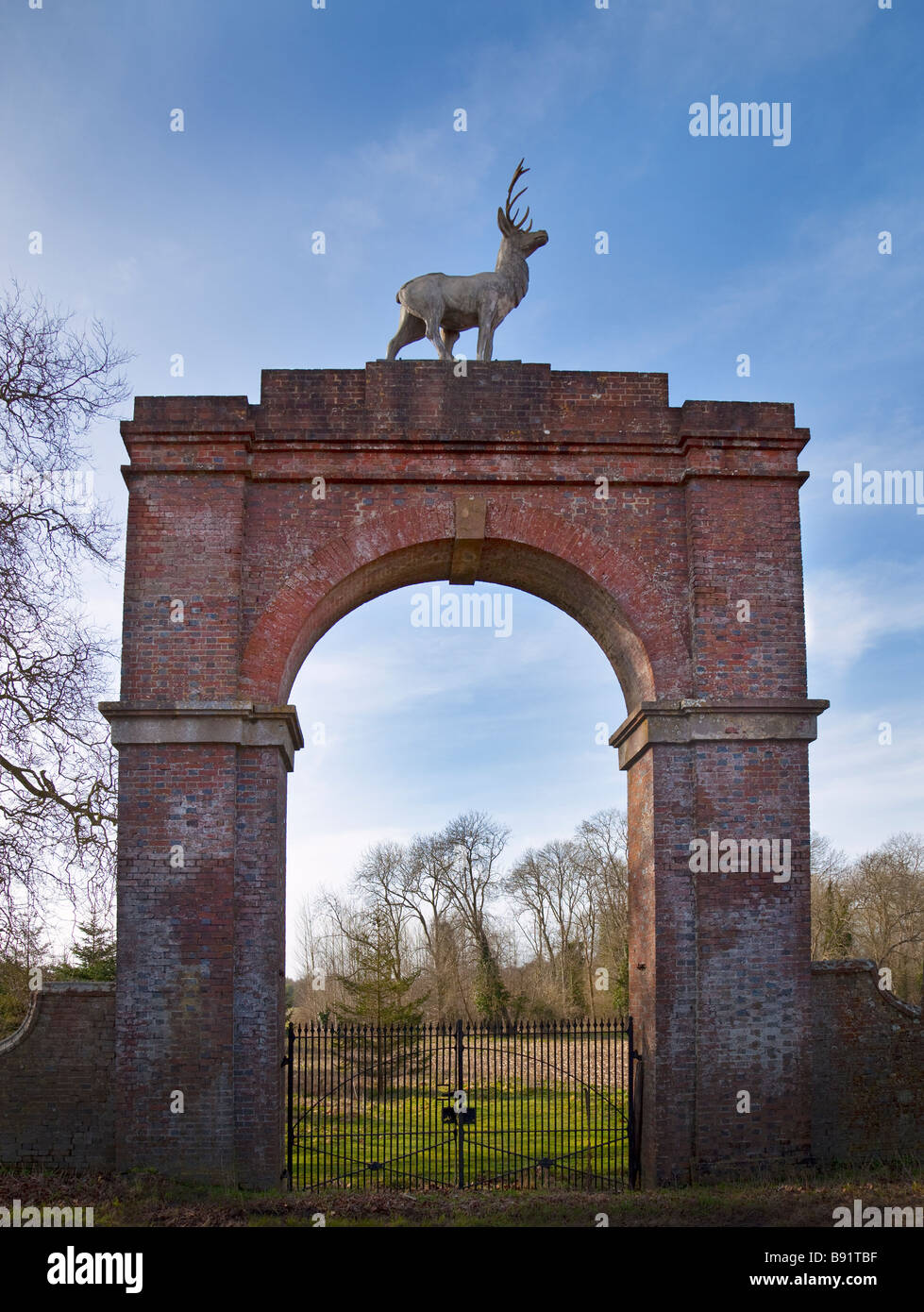 Five-Legged Stag Gate, Drax Estate, Wimborne, Dorset, England Stock ...