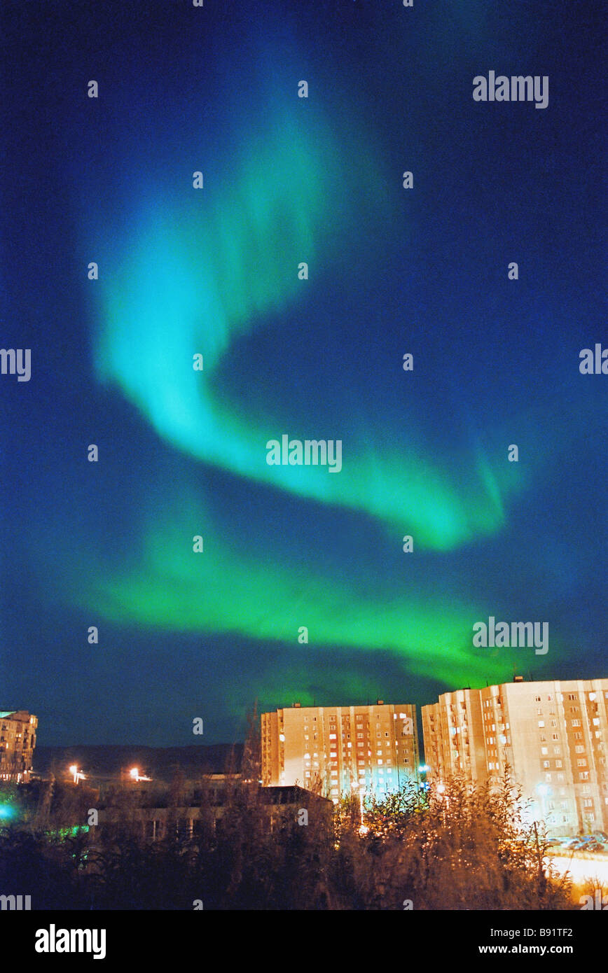 Northern lights in Murmansk Stock Photo - Alamy