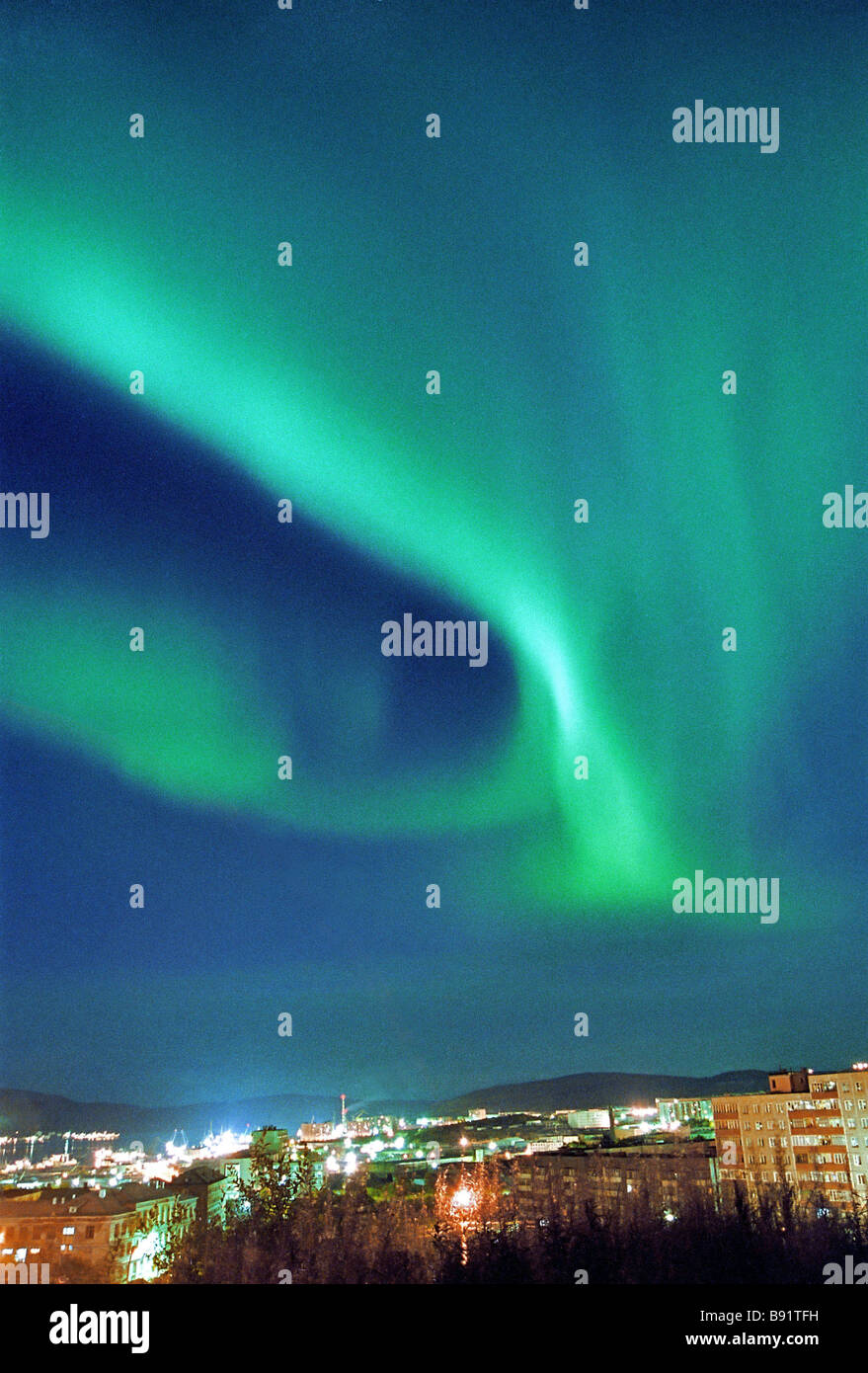 Northern lights in Murmansk Stock Photo - Alamy