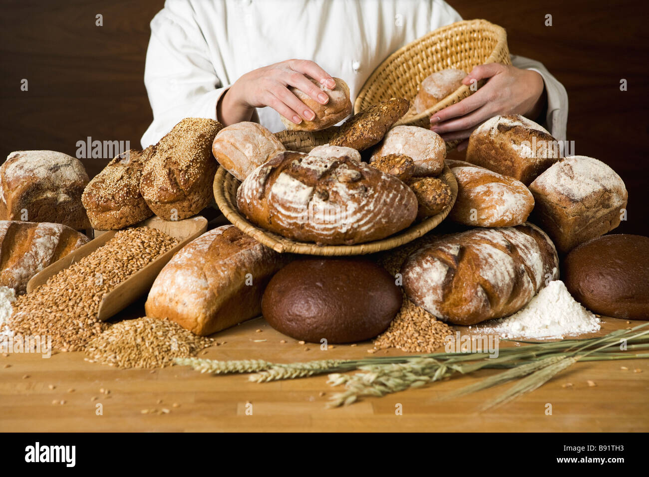 A baker and bread Sweden Stock Photo - Alamy