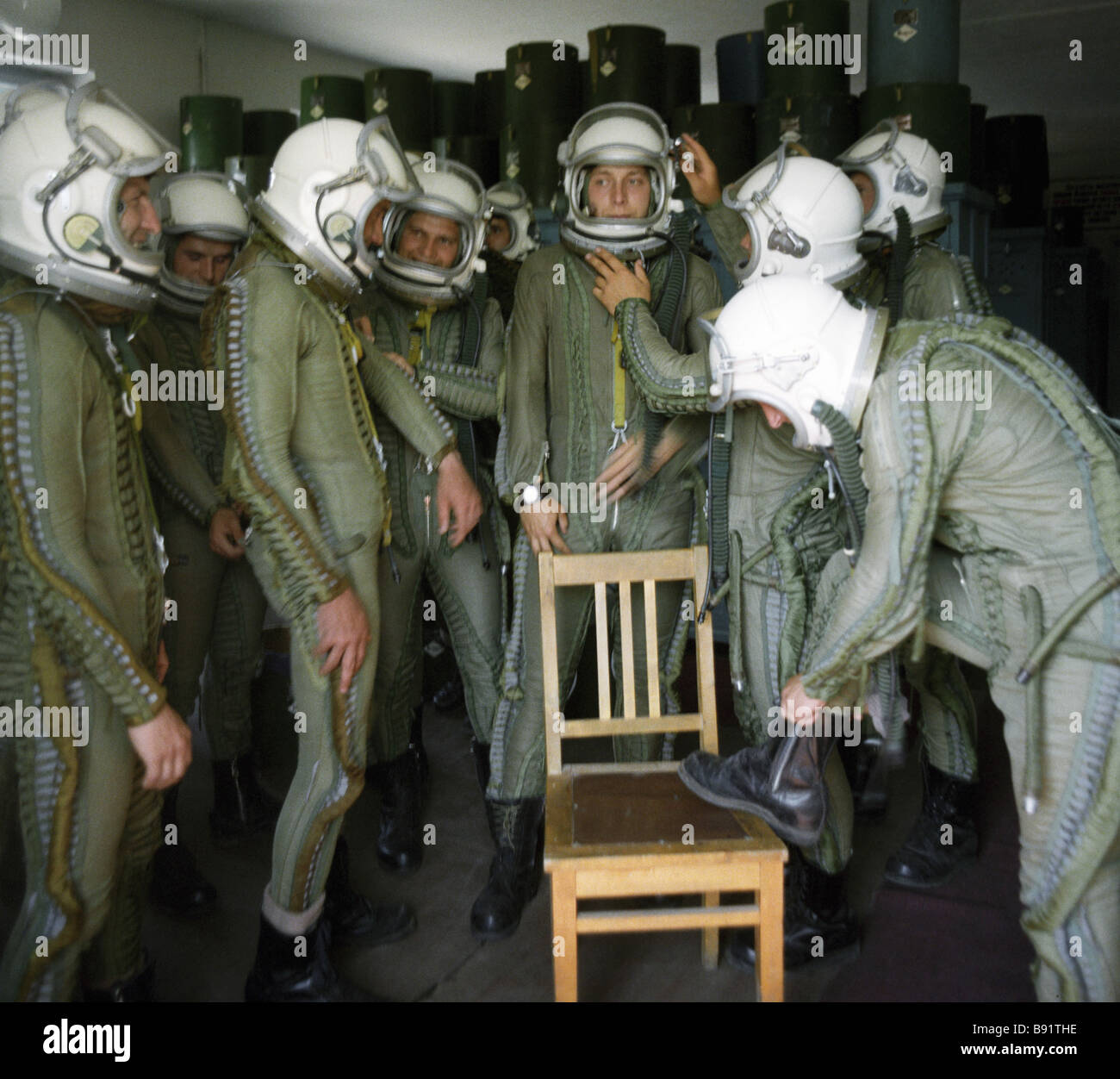 Test pilots get ready for a flight Stock Photo - Alamy