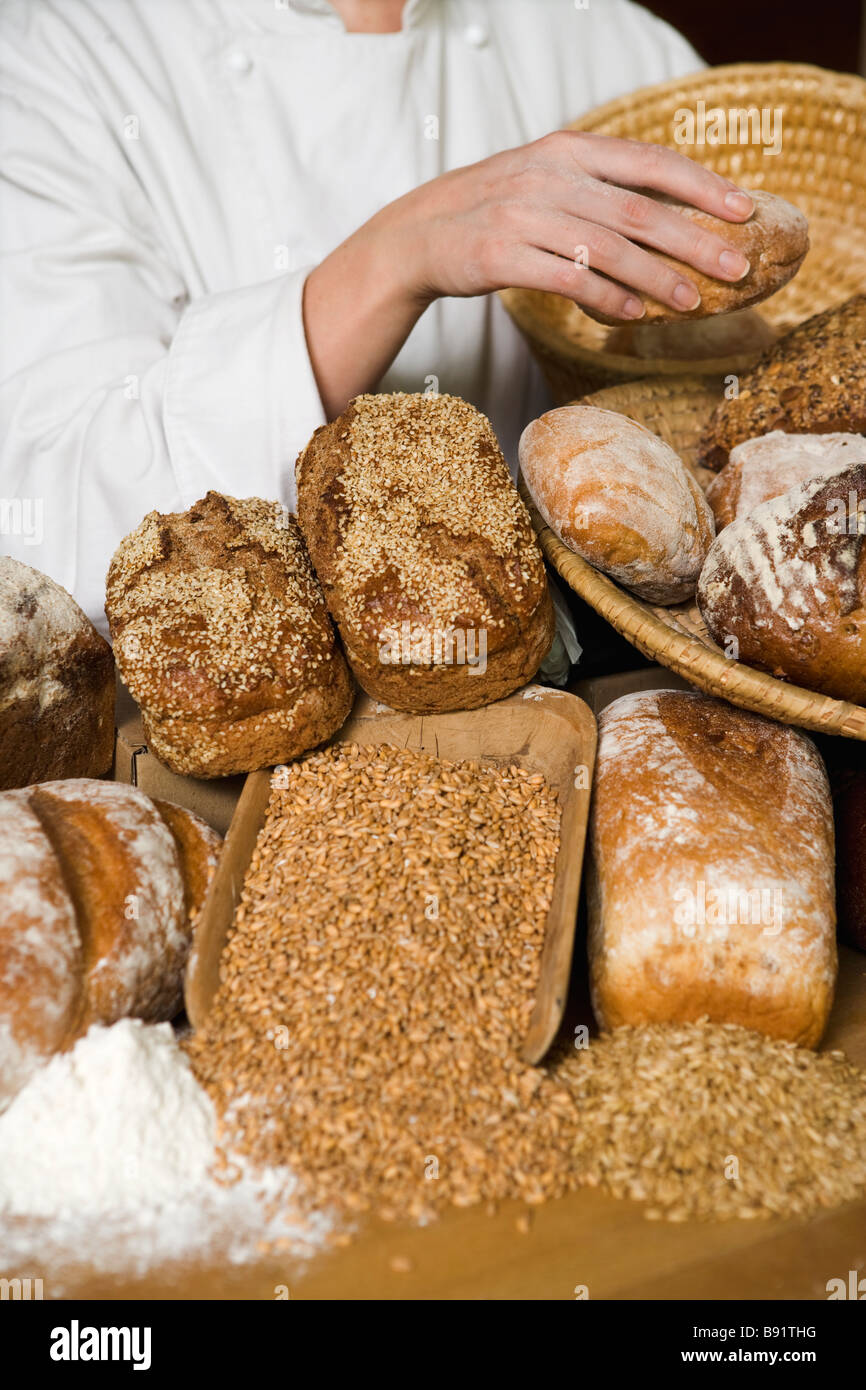 A baker and bread Sweden Stock Photo - Alamy