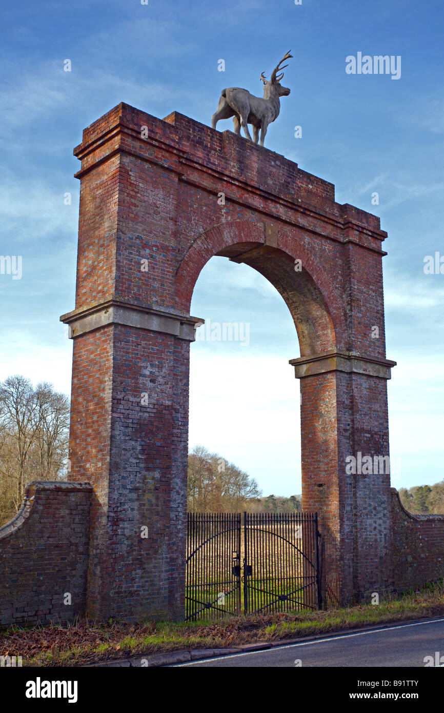 Five-Legged Stag Gate, Drax Estate, Wimborne, Dorset, England Stock ...