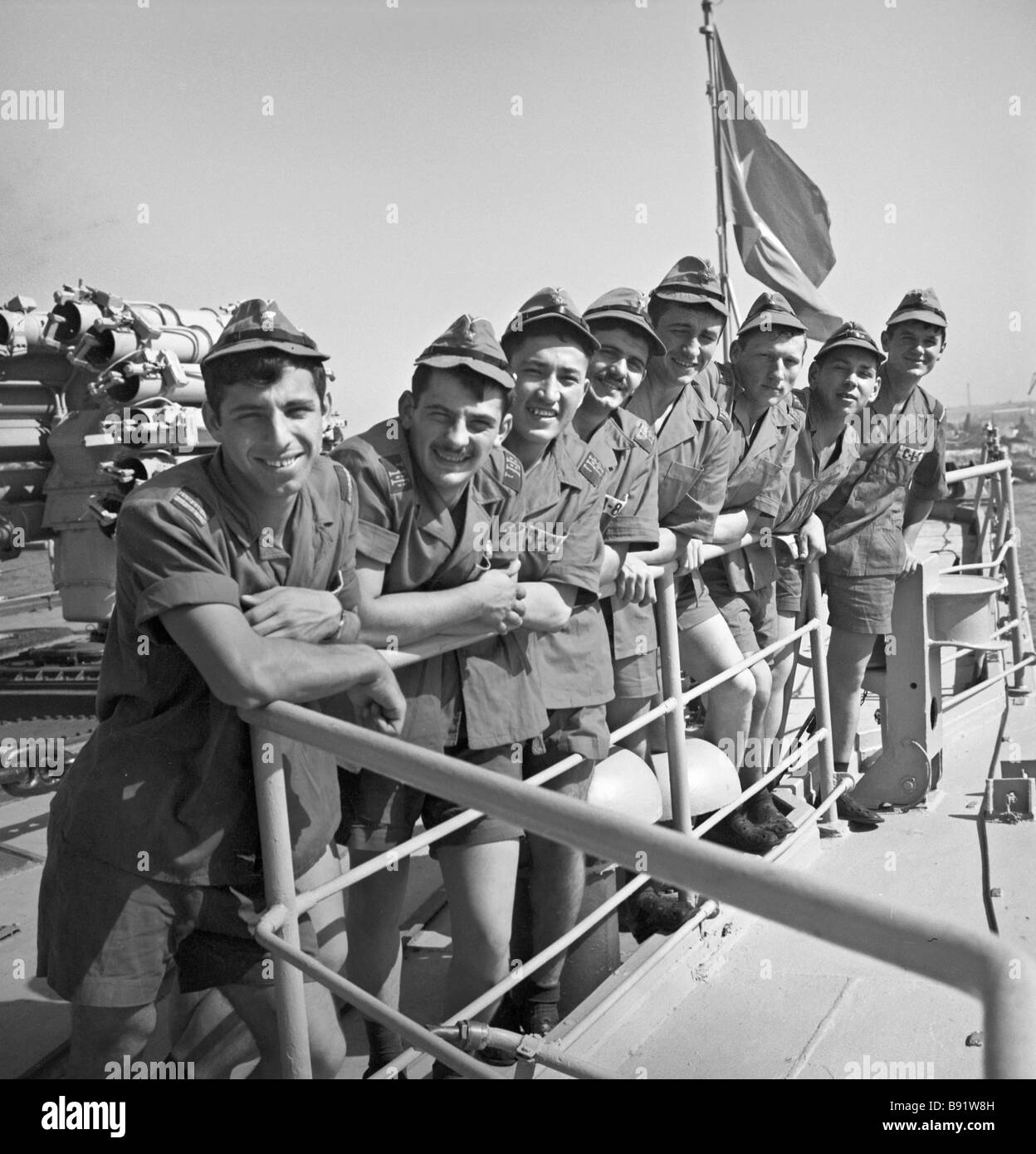 The Moskva Moscow cruiser crew in tropical uniform Stock Photo - Alamy