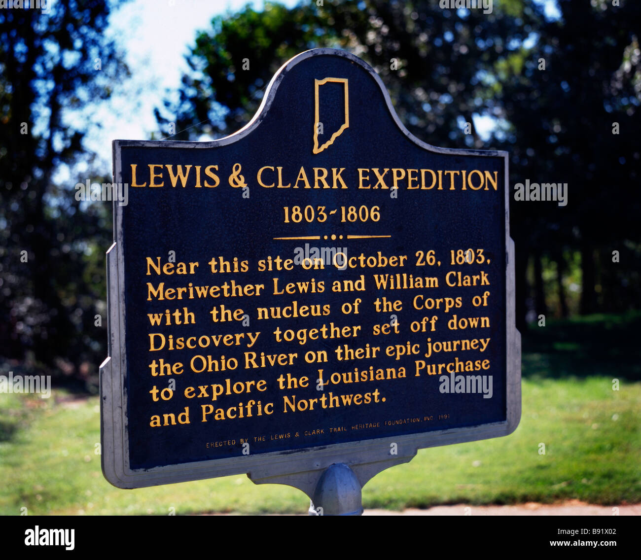 Lewis & Clark Expedition sign in Falls of the Ohio State Park ...