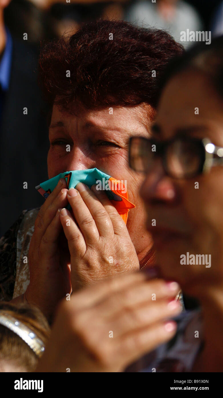 People In Beslan Mourning The 333 Victims Of The Beslan School Hostage Taking On September 1