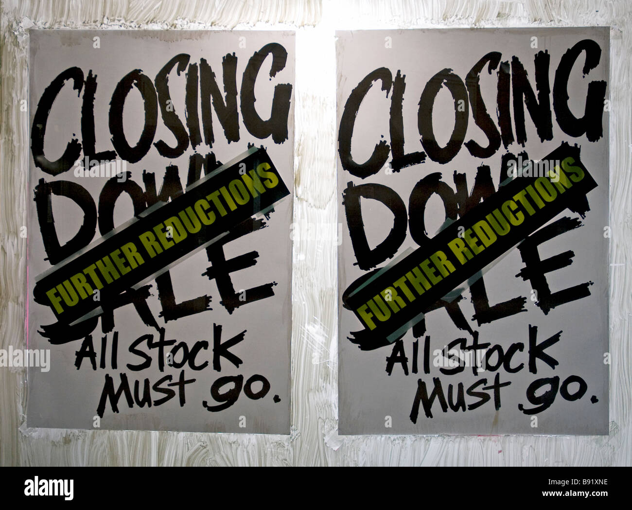 Closing down sale all stock must go further reductions poster in shop ...