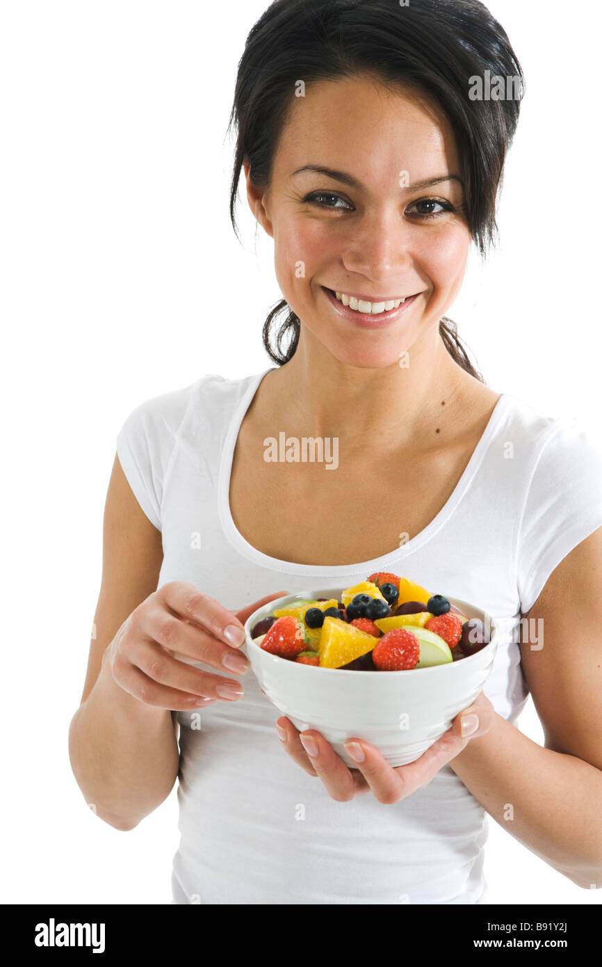 A woman holding fruit Sweden Stock Photo - Alamy