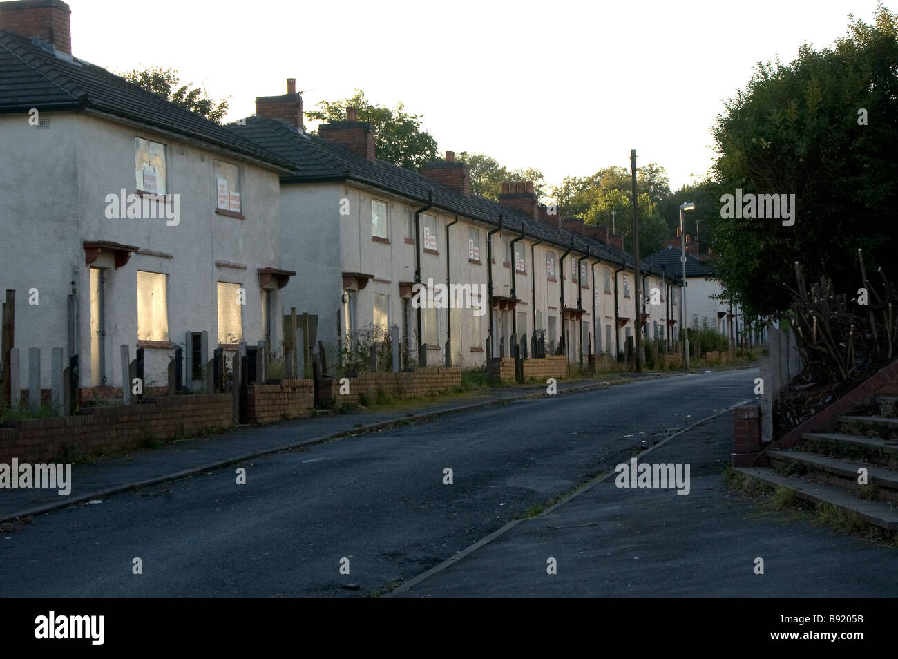 Boarded up houses ready for demolition on the Priory Council Estate ...