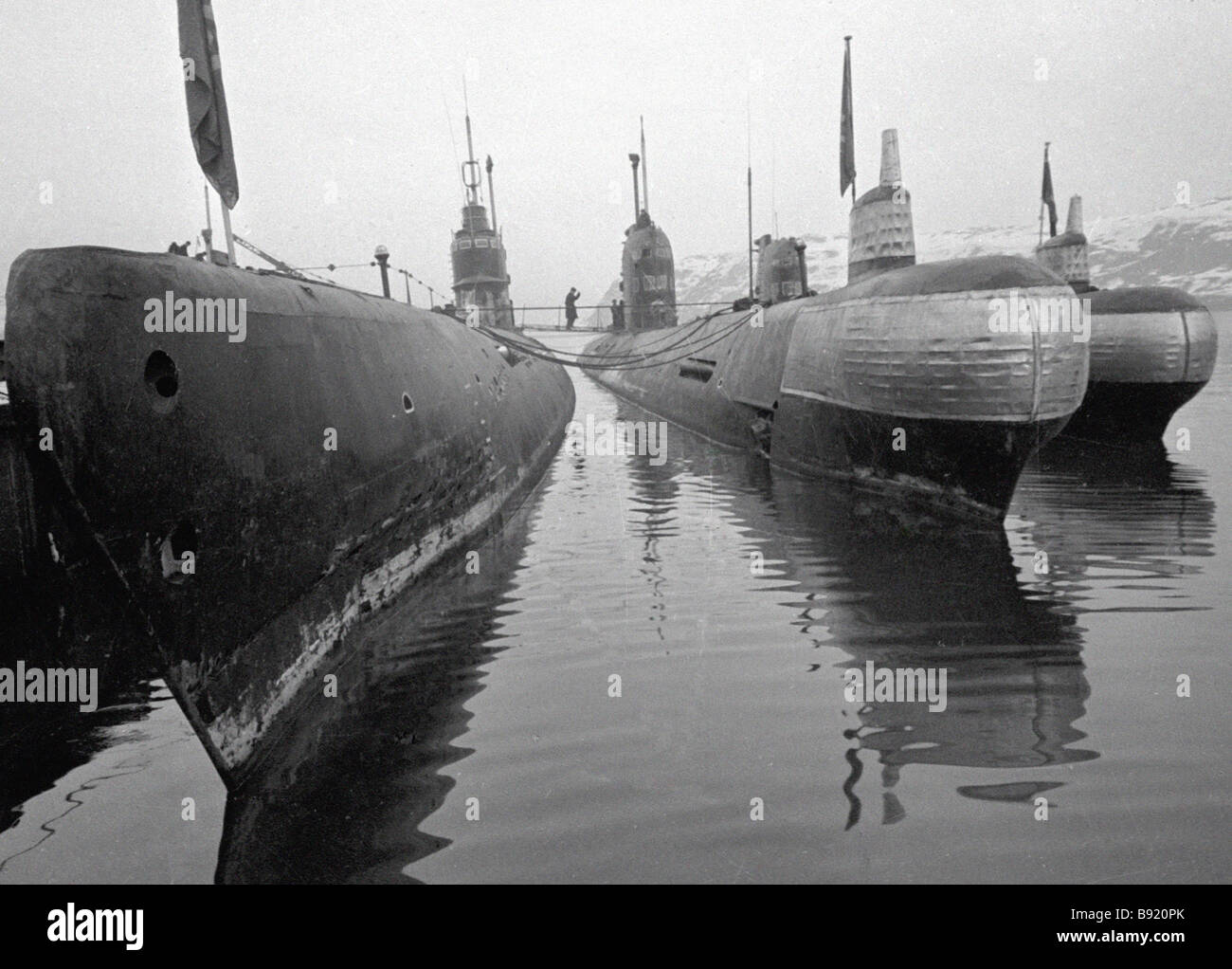 Submarines moored during the military exercise Ocean Stock Photo - Alamy