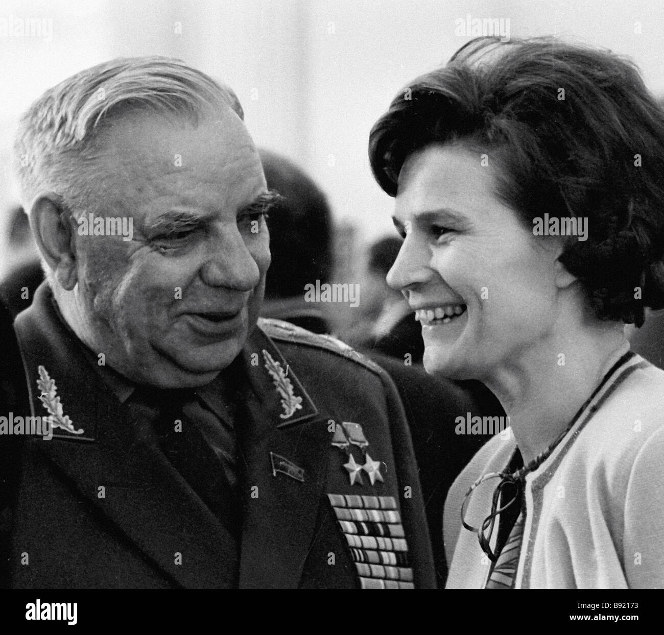Marshal of the Soviet Union Nikolai Krylov left and Pilot Cosmonaut of ...