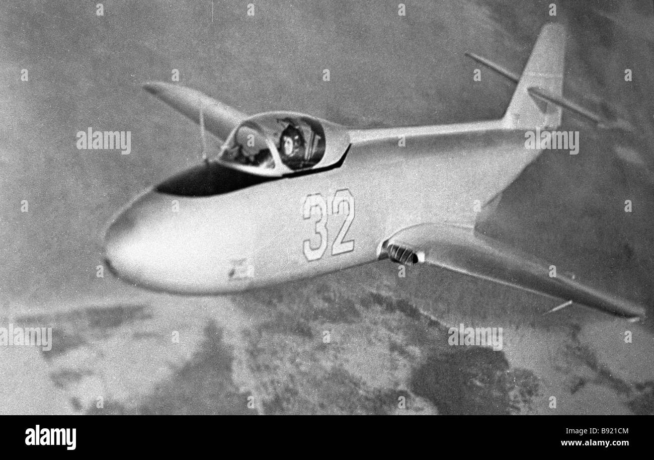 A reproduction of a photo of the Yak 32 sporting aircraft designed by ...